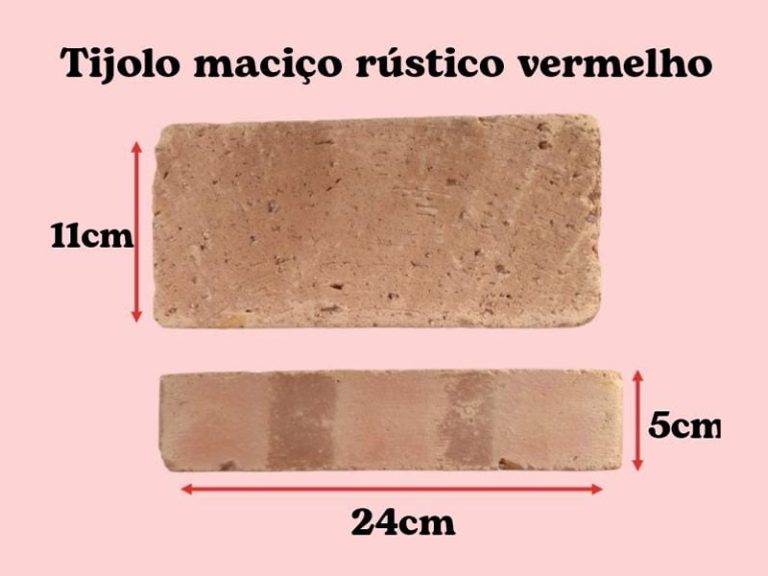 Tijolo Maciço Rústico Vermelho 11cm - Telhas Nobres